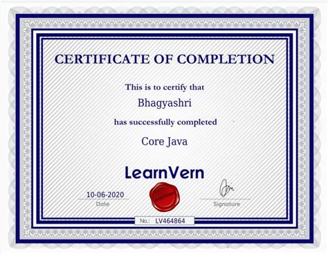 Bhagyashri Baba On Linkedin Certificate Of Completion In Core Java