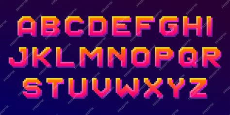 Premium Vector Gradient Pixel Font Text Illustration