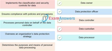Match The Data Governance Role To The Correct Function