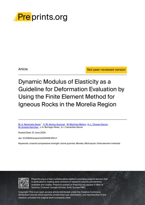 Pdf Dynamic Modulus Of Elasticity As A Guideline For Deformation Evaluation By Using The