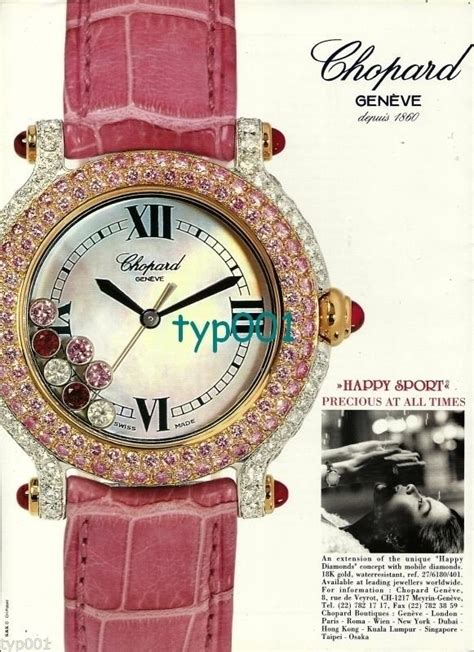 Chopard 1996 Happy Diamonds Happy Sports Watches Print Ad