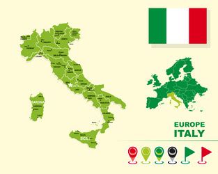 Italy Political Map With Provinces Royalty Free Vector Image