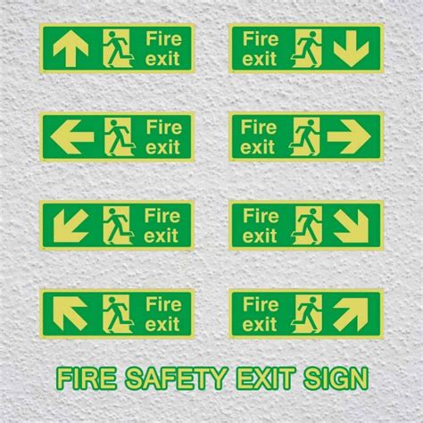 36X14 Cm Fire Exit Teken Stickers Decal Lijm Glow Vicedeal