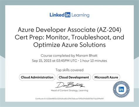 Manam Bhatt On Linkedin Certificate Of Completion