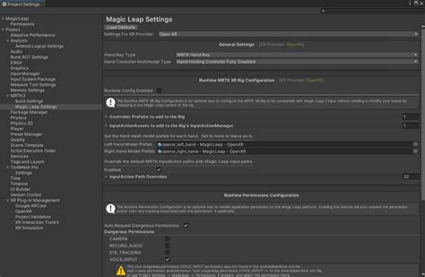 Magic Leap Settings Magicleap Developer Documentation
