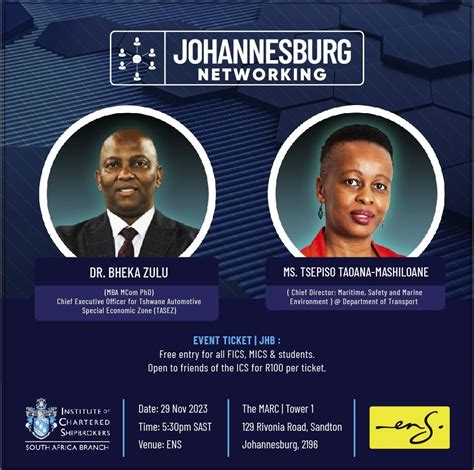Institute Of Chartered Shipbrokers South Africa On Linkedin Dont Miss Our Networking Event
