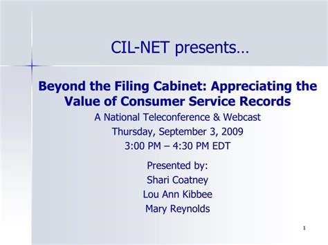 Ppt Beyond The Filing Cabinet Appreciating The Value Of Consumer Service Records Powerpoint