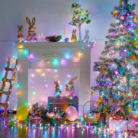 The Holiday Aisle® Multicolor Easter Lights Clear Wire Outdoor Indoor
