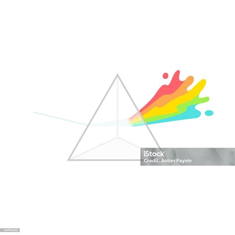 흰색 배경에 흰색 빛 분산 삼각형 프리즘 다채로운 고립 벡터 일러스트 프리즘에 대한 스톡 벡터 아트 및 기타 이미지 프리즘 피라미드 건축물 0명 Istock
