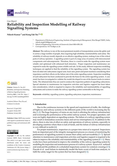 reliability and inspection modelling of railway signalling systems