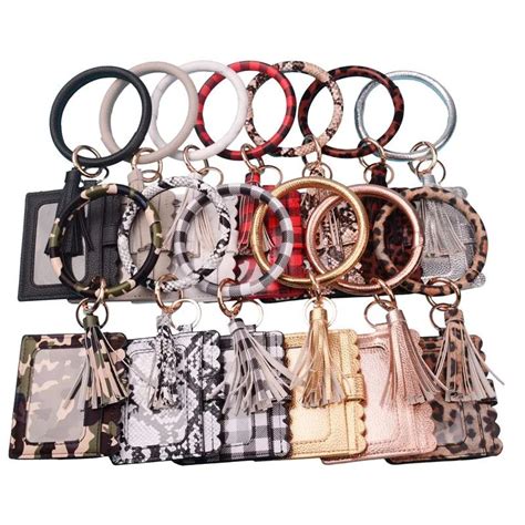 New Fashion Bracelet Key Chain Ring Jewelry Leopard Snake Wallet Pu