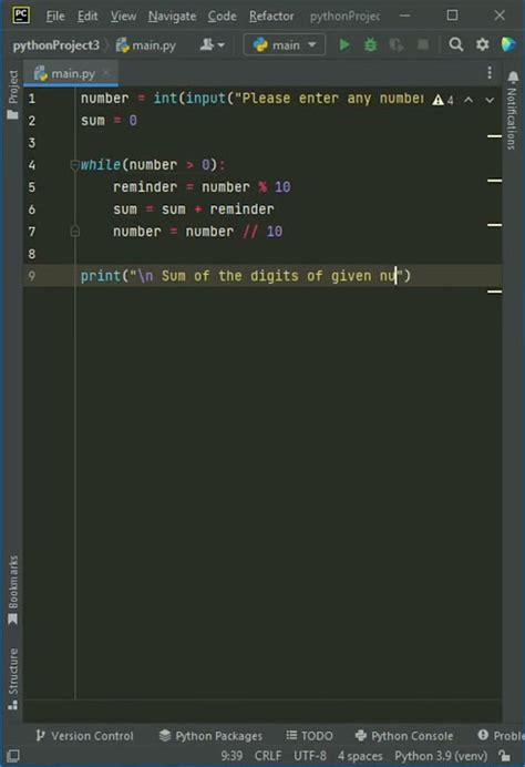 Python Program To Find Sum Of Digits Of A Number Using While Loop