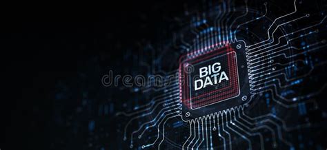 Big Data Managing Large Scale Datasets Illustrated On A Processor Touched By A Human Hand Stock