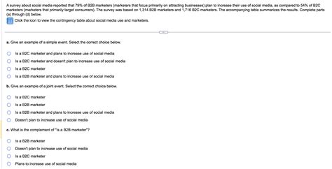 Solved Contingency Table A Through D Below Click