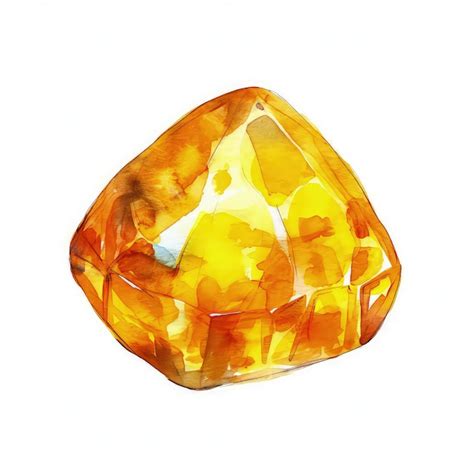 Premium Ai Image Happy Topaz Gemstone Watercolor Clipart