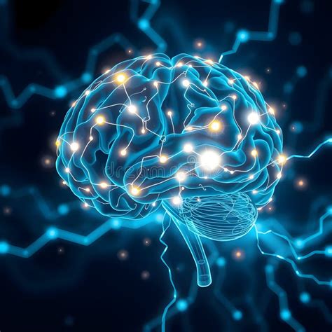 Digital Representation Of A Human Brain With Neural Connections