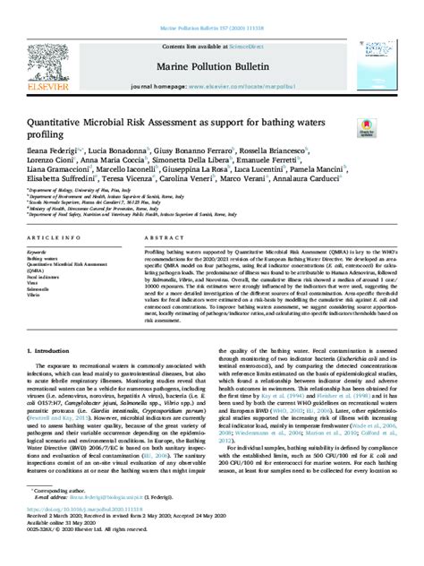 Pdf Quantitative Microbial Risk Assessment As Support For Bathing Waters Profiling