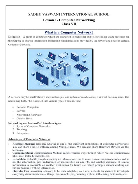 Std Vii Lesson 1 Computer Networking Pdf Network Topology