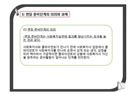 사회복지실천기술론 면담준비단계의기술 면담시작기술 기초기술 경제경영