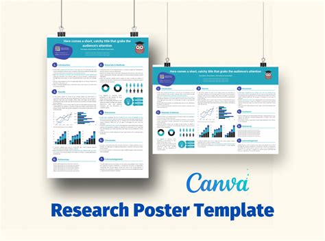 Scientific Poster Template Canva To Present Your Research A0 Size In Both Portrait And Landscape