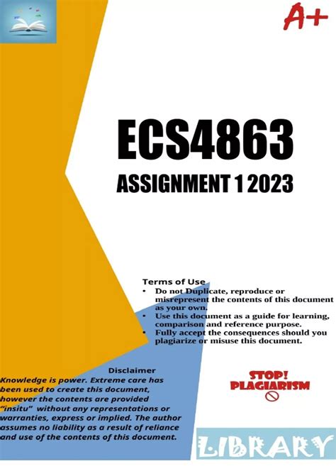 ecs4863 assignment 1 2023 ecs4863 stuvia sa