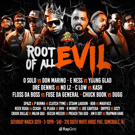 Root Of All Evil Gates Of The Garden Battle Rap Event Versetracker