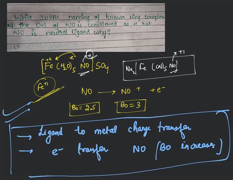 While Iupac Naming Of Brown Ring Complex The Oas Of No Is Considered As