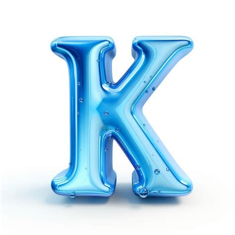 Premium Photo Blue 3d Letter K On White Background