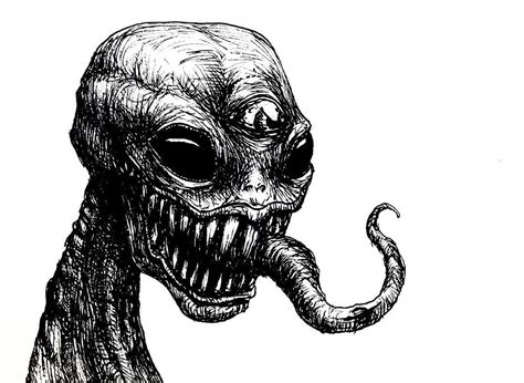 Creepy Alien Drawing