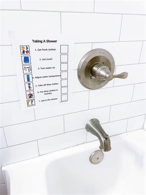 Taking A Shower Task Analysis Editable Showering Visuals And Data Sheet For Aba Task Analysis