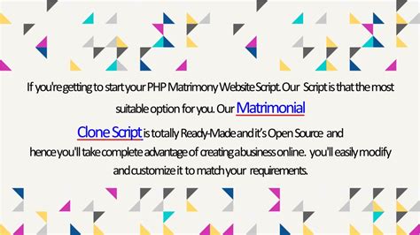 ppt matrimony clone script readymade clone script