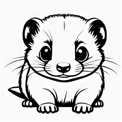 Premium Vector A Drawing Of A Little Rat That Has A Collar On It