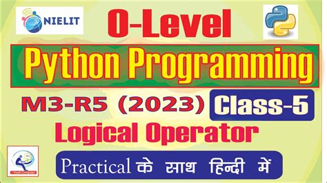 python olevel m3 r5 class 5 pytho logical operator with example in