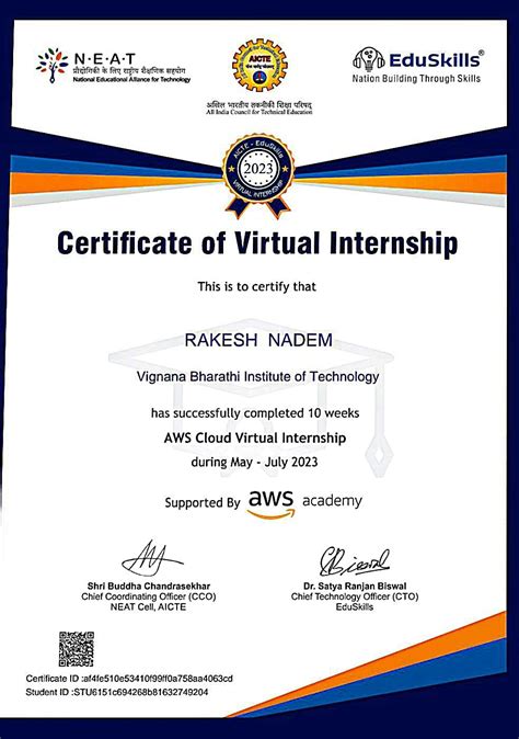 Nadem Rakesh On Linkedin Aicteinternship Eduskillsfoundation Aicteeduskillsinternship