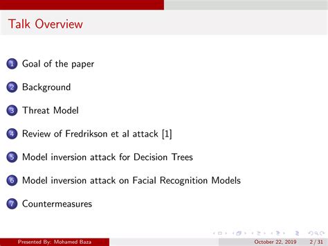 model inversion attack exploiting confidence intervals ppt