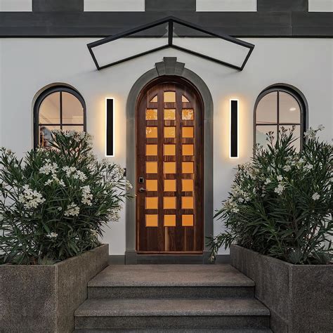 Front Door Wall Lights Outdoor Solar Wall Light 6 Warm White Leds