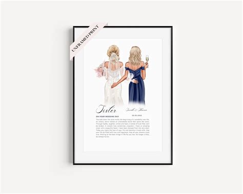 T For My Sister On Her Wedding Day A4 Unframed Printed Wedding Poem