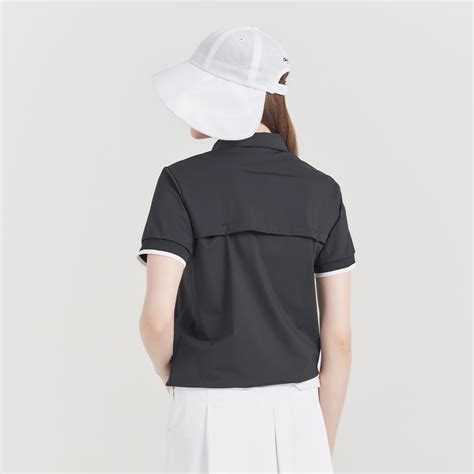 클리브랜드 골프웨어 [클리브랜드골프] 냉감 트리코트 반집업 루즈핏 여성 반팔 골프티셔츠 골프웨어 Cgwts32631