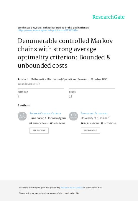 pdf denumerable controlled markov chains with strong average
