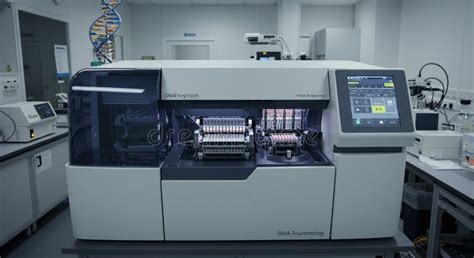 Laboratory Setting Featuring A Dna Sequencing Machine Centrally Placed