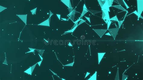 Abstract Plexus Of Moving Glowing Dots And Lines Network Or Digital