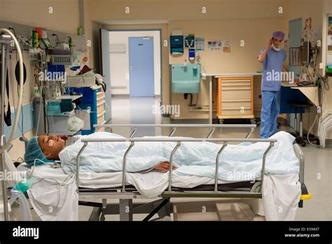 Hospital Room With Female Patient