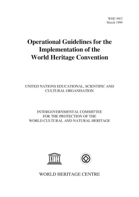 Pdf Operational Guidelines For The Implementation Of The · Pdf Filewhc 99 2 March 1999