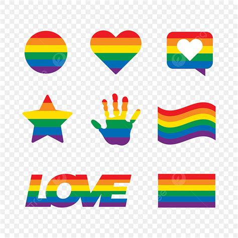 Símbolos Relacionados Con Lgbt En Orgullo De Colores Del Arco Iris Png