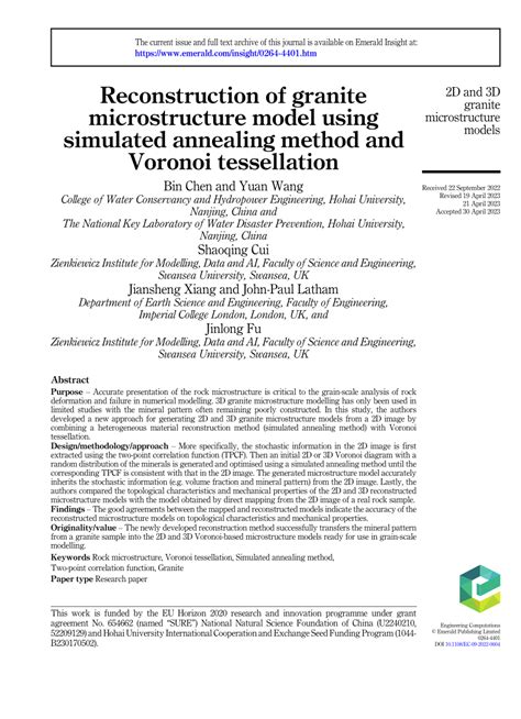 Pdf Reconstruction Of Granite Microstructure Model Using Simulated