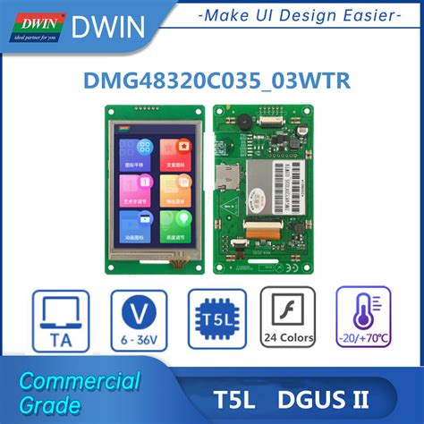 Dwin 3 5inch 480 320 HMI Intelligent Uart TFT LCD Display Module Touch Screen Panel With Control