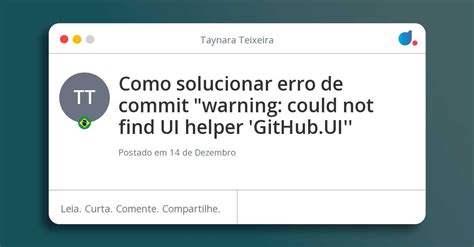 Como Solucionar Erro De Commit Warning Could Not Find Ui Helper