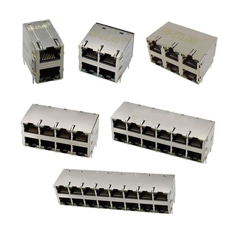 Customizable Multi Port Network Connectors RJ45 Modular Jacks