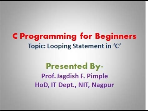 Lecture Looping Iterative Statement In C Programming YouTube
