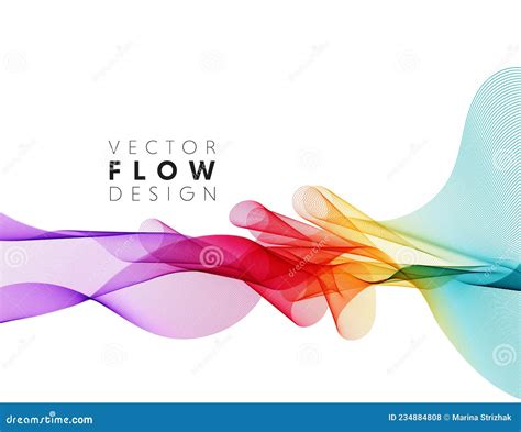 Vector Abstract Colorful Flowing Wave Lines Isolated On White Background Design Element For